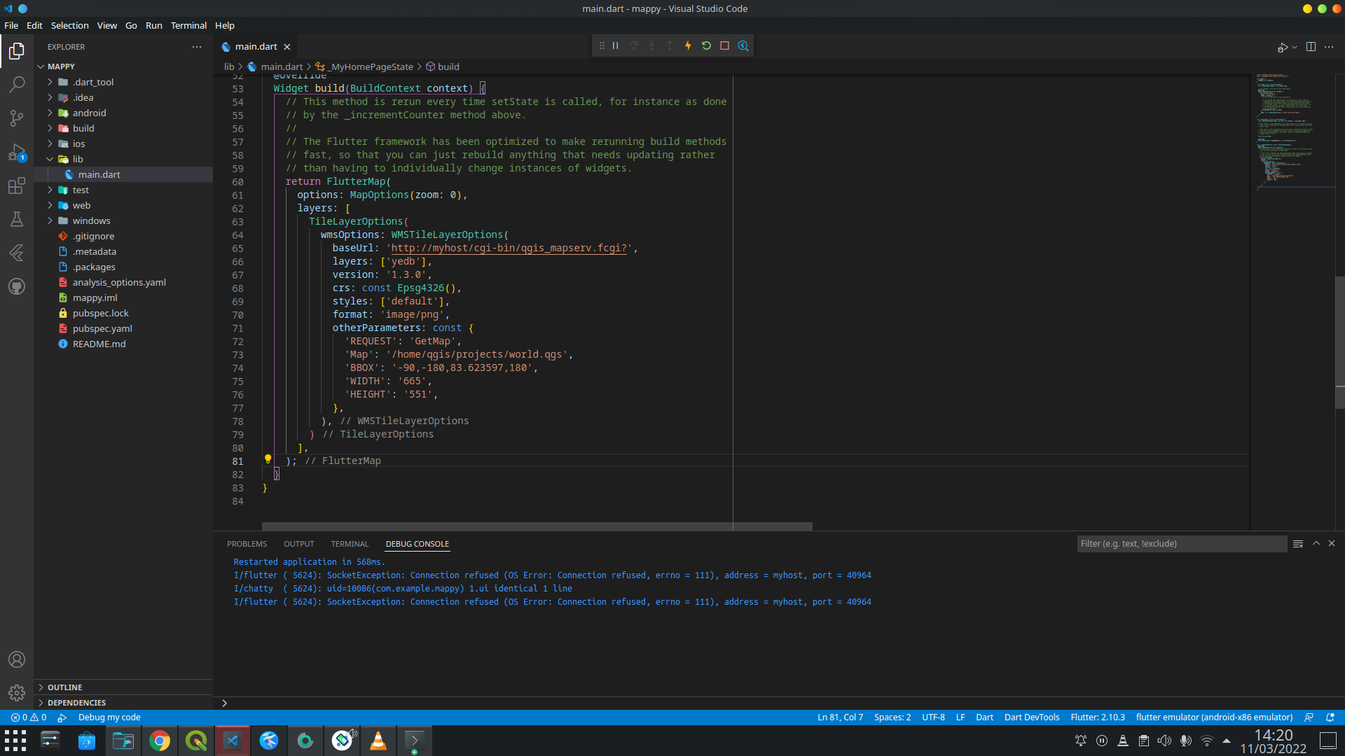 using a local WMS generated with qgis server · Issue #1184 · fleaflet/flutter_map · GitHub