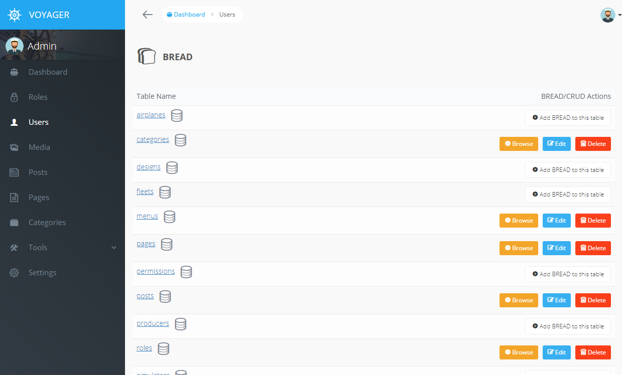 Error user index [admin view] · Issue #3229 · thedevdojo/voyager · GitHub