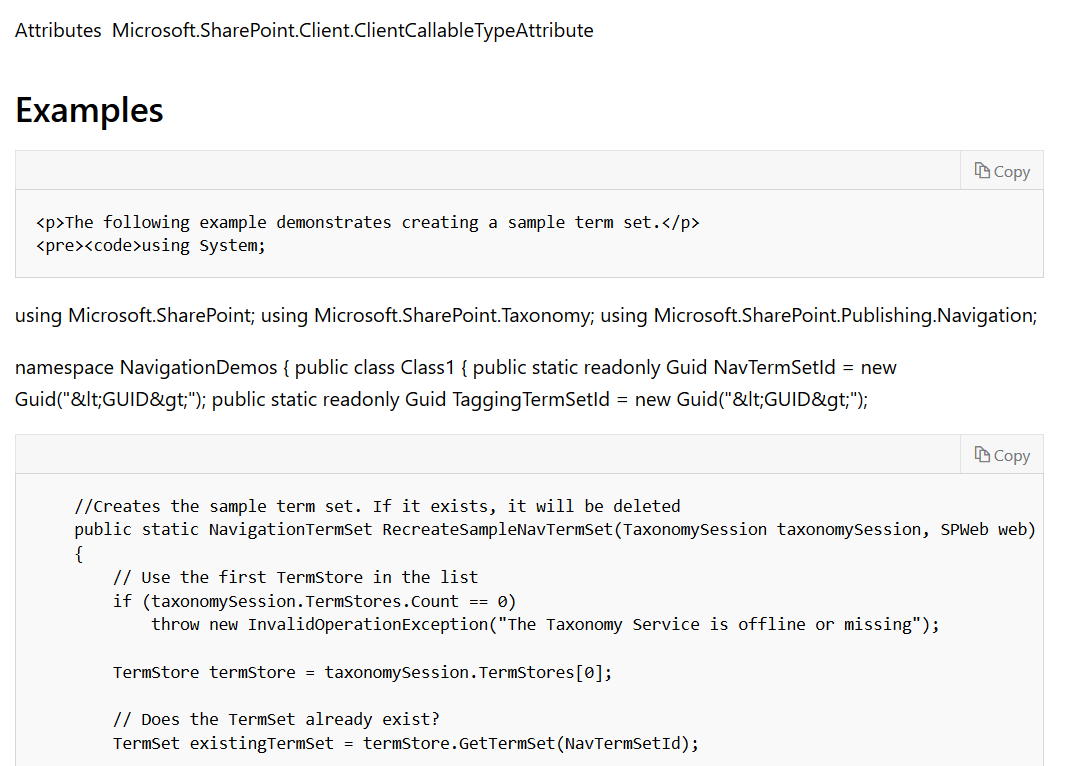 SharePoint Server API Documentation Rendered Incorrectly · Issue #559 · MicrosoftDocs/feedback ...