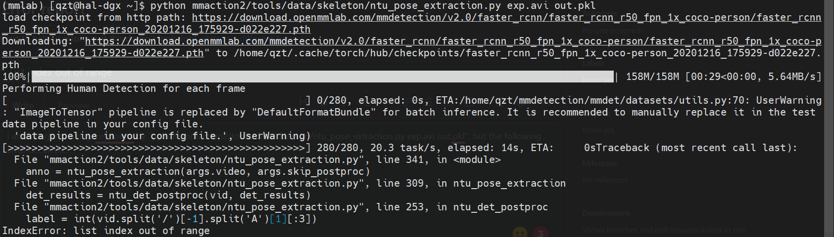 List index out of range · Issue #1485 · open-mmlab/mmaction2 · GitHub