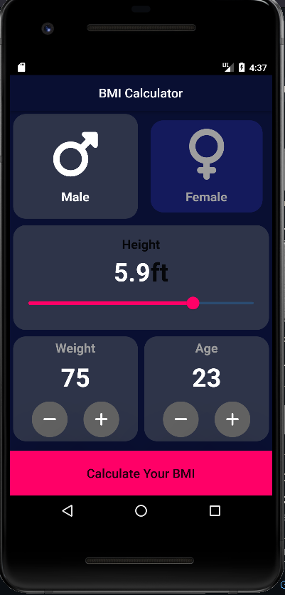 GitHub - farazabir/BMICalulator-Flutter: Caluculate Body Mass Index(BMI ...