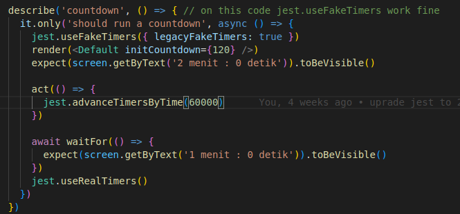 FakeTimes problem when upgrading jest 25 to 29 · Issue #1161 · testing ...