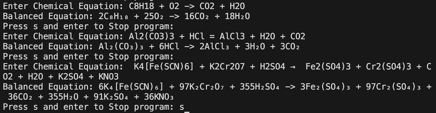 GitHub - ss3387/Chemical-Equation-Balancer