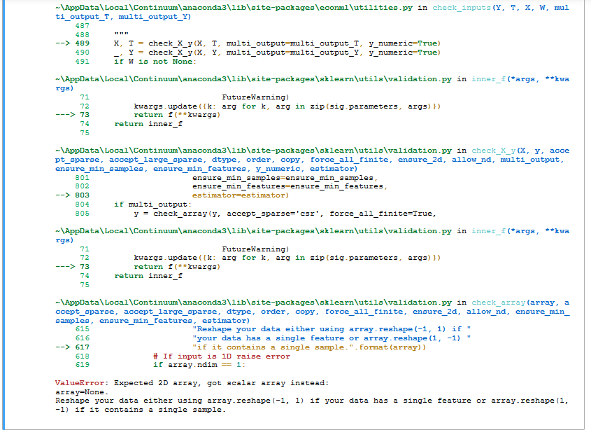 Error in estimation step · Issue #150 · py-why/dowhy · GitHub