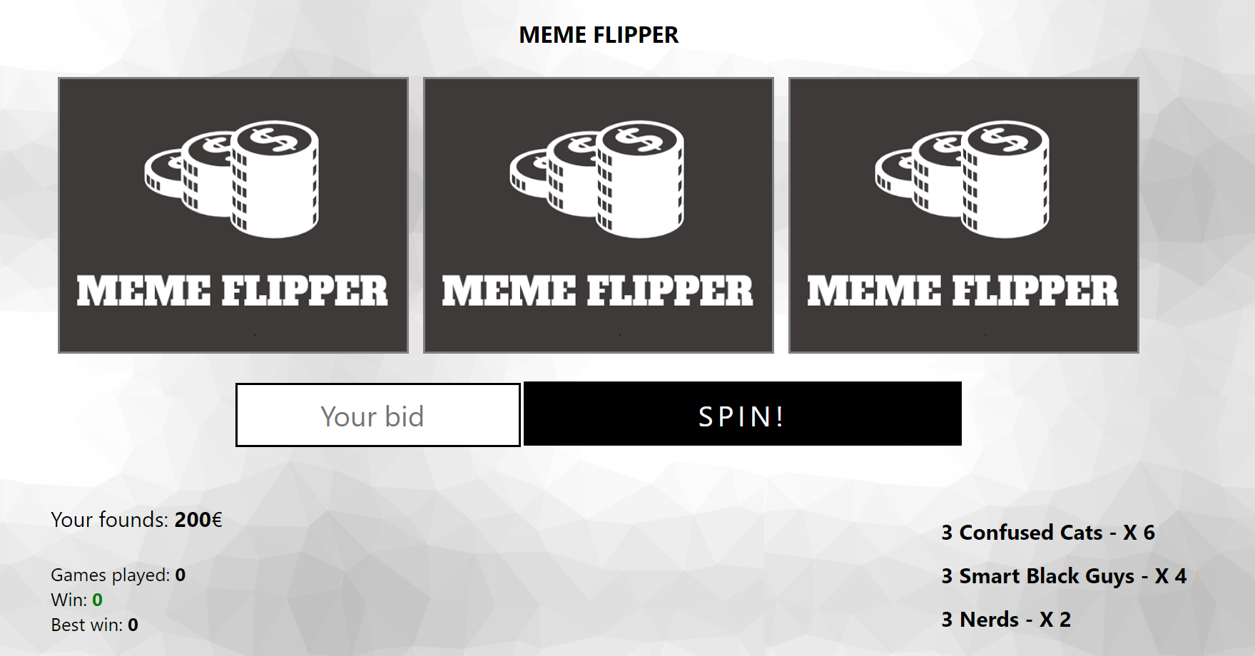 GitHub - Faljen/Meme-Flipper: Funny version of slot machine