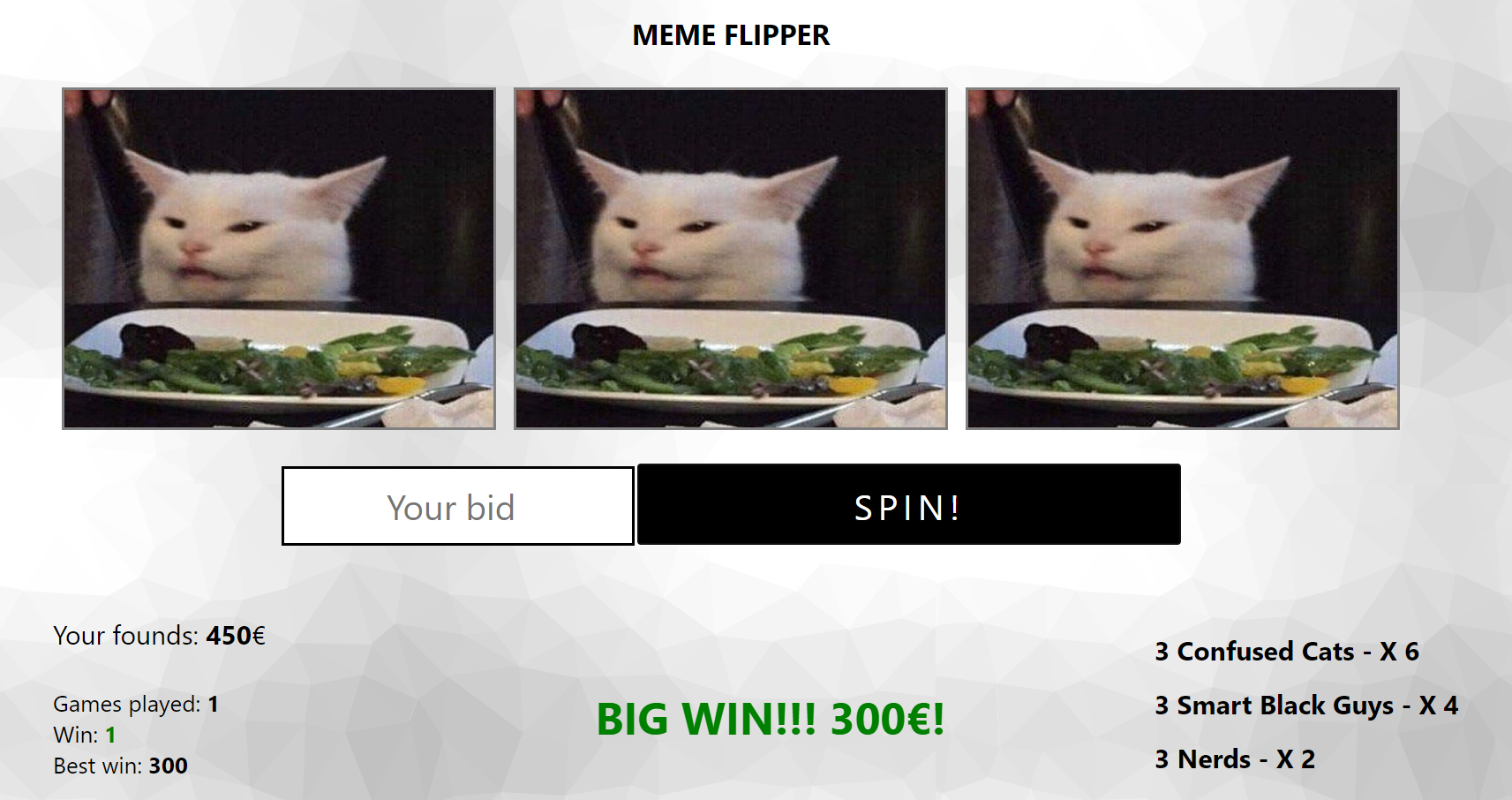 GitHub - Faljen/Meme-Flipper: Funny version of slot machine