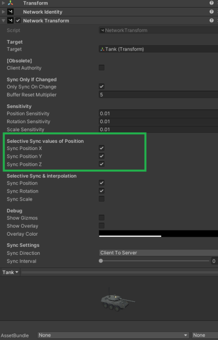 Possibility of marking in NetworkTransform the variables to be ...