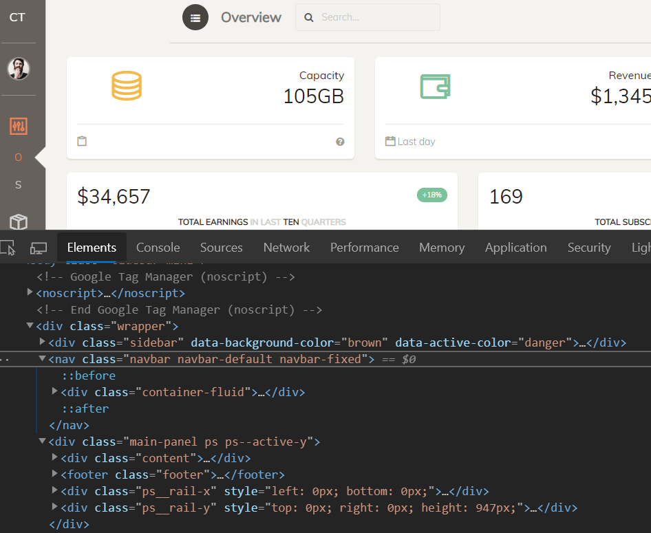 Navbar-fixed does not change size with sidebar · Issue #56 · creativetimofficial/ct-paper ...