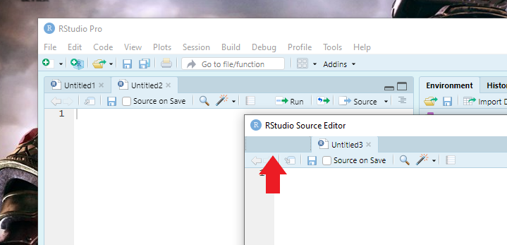 A dead space is created in the file name field of RStudio Source Editor ...