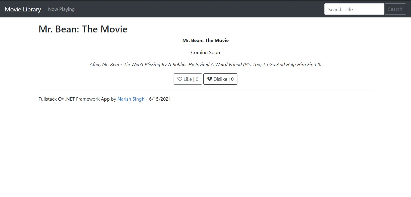 GitHub - NarishSingh/MovieLibrary: Movie Library full stack web app