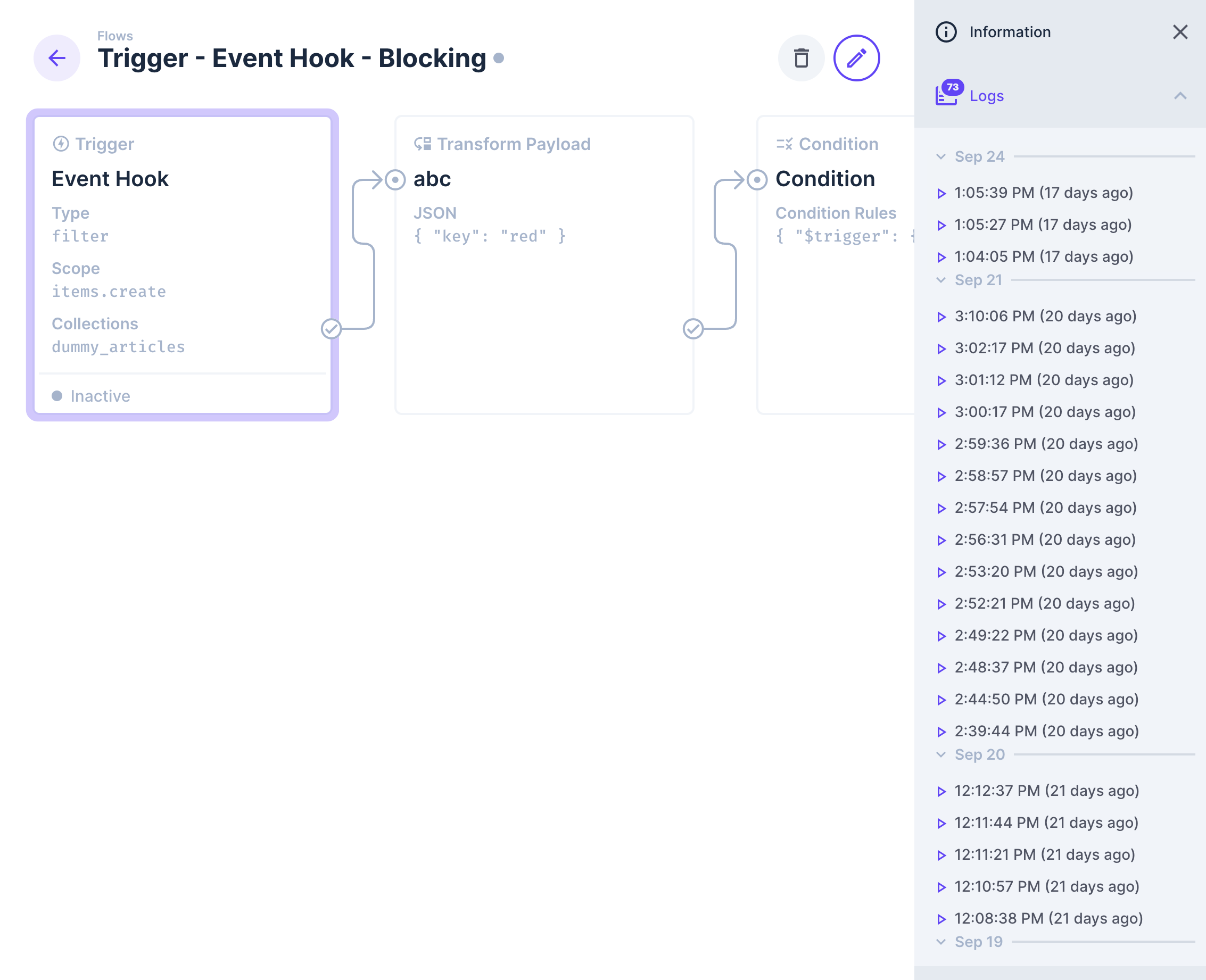 Flows: Improve the Log Activity Panel · directus directus · Discussion #15870 · GitHub