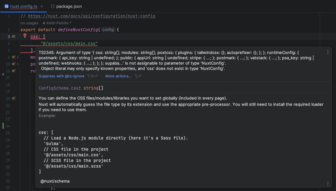 Definenuxtconfig Types Are Not Correct In Webstorm · Issue 20221 · Nuxtnuxt · Github