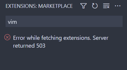 Error while fetching extensions. Server returned 503 · Issue #5136 · coder/code-server · GitHub