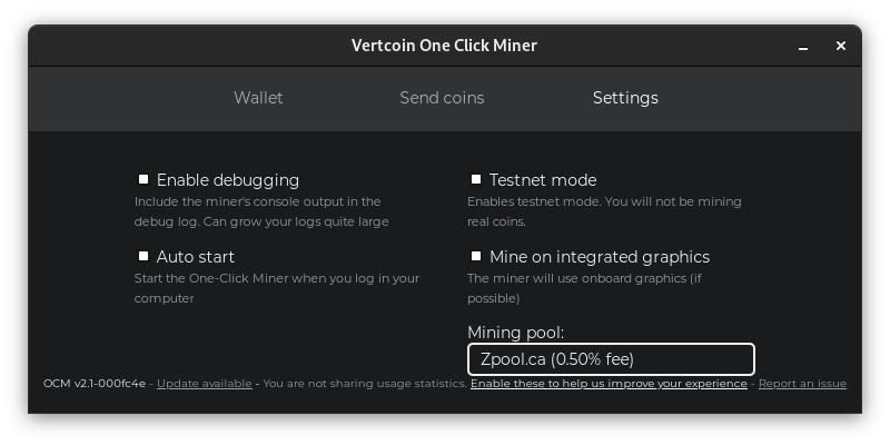 Unable to save settings changes on Gnome · Issue #572 · vertcoin-project/one-click-miner-vnext ...