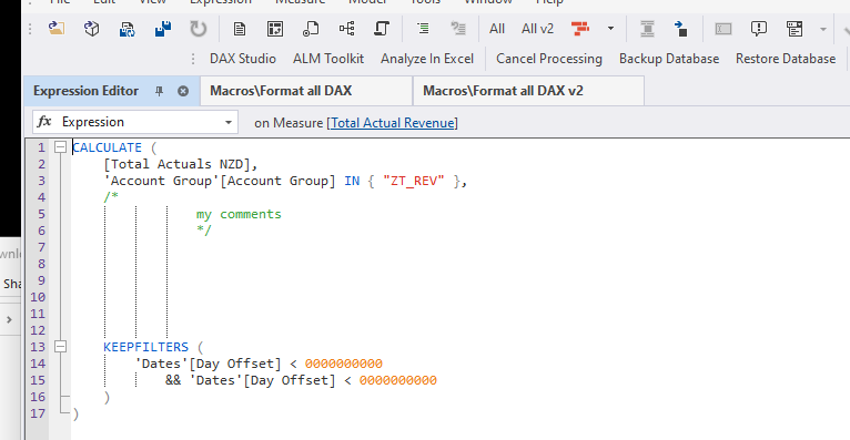 DAX Formatting Not Quite Right in 3.1.6 · Issue #306 · TabularEditor/TabularEditor3 · GitHub