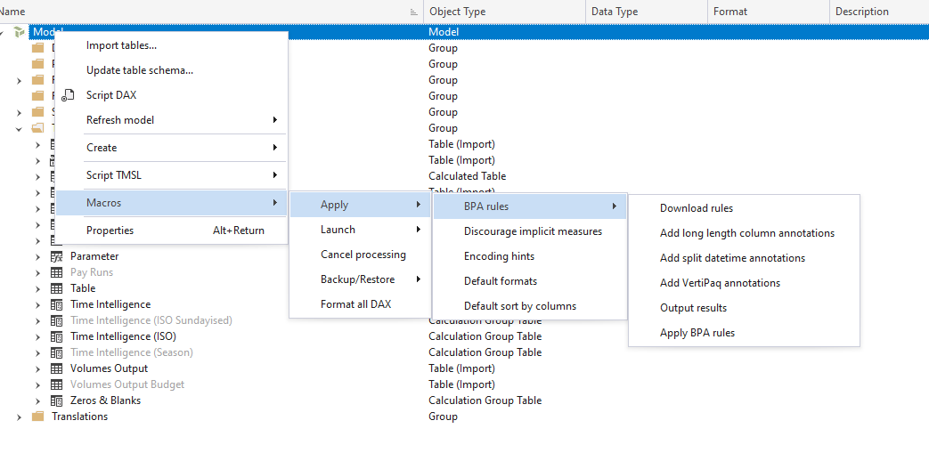 Idea: Sort the macro context menu by macro name · Issue #439 · TabularEditor/TabularEditor3 · GitHub