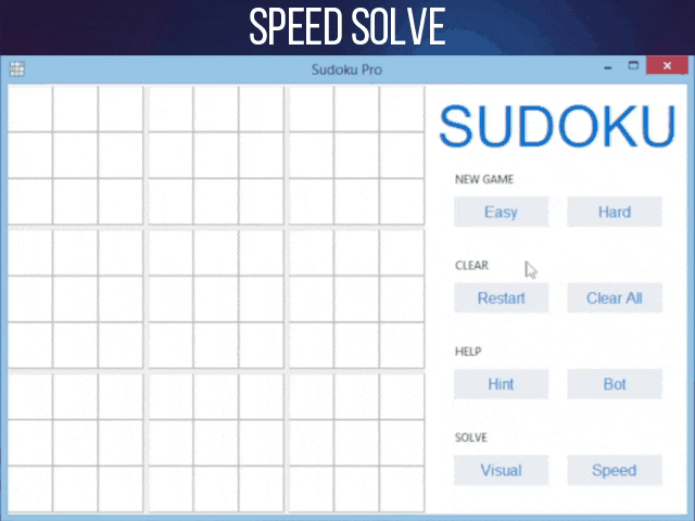 Sudoku Solver Pro Generates Sudoku Puzzle Solve With Visualization Of 