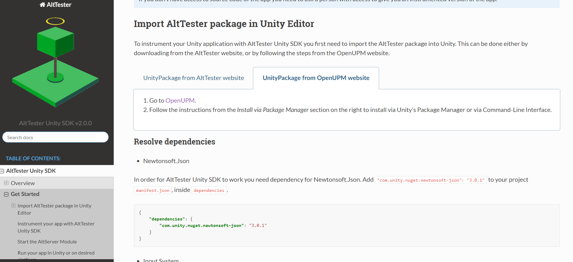 Documentation Get Started Import Alttester Package In Unity Editor 5120
