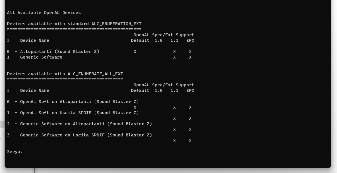 ALC_ENUMERATION_EXT OpenAL Soft default device (maybe fixed) · Issue ...