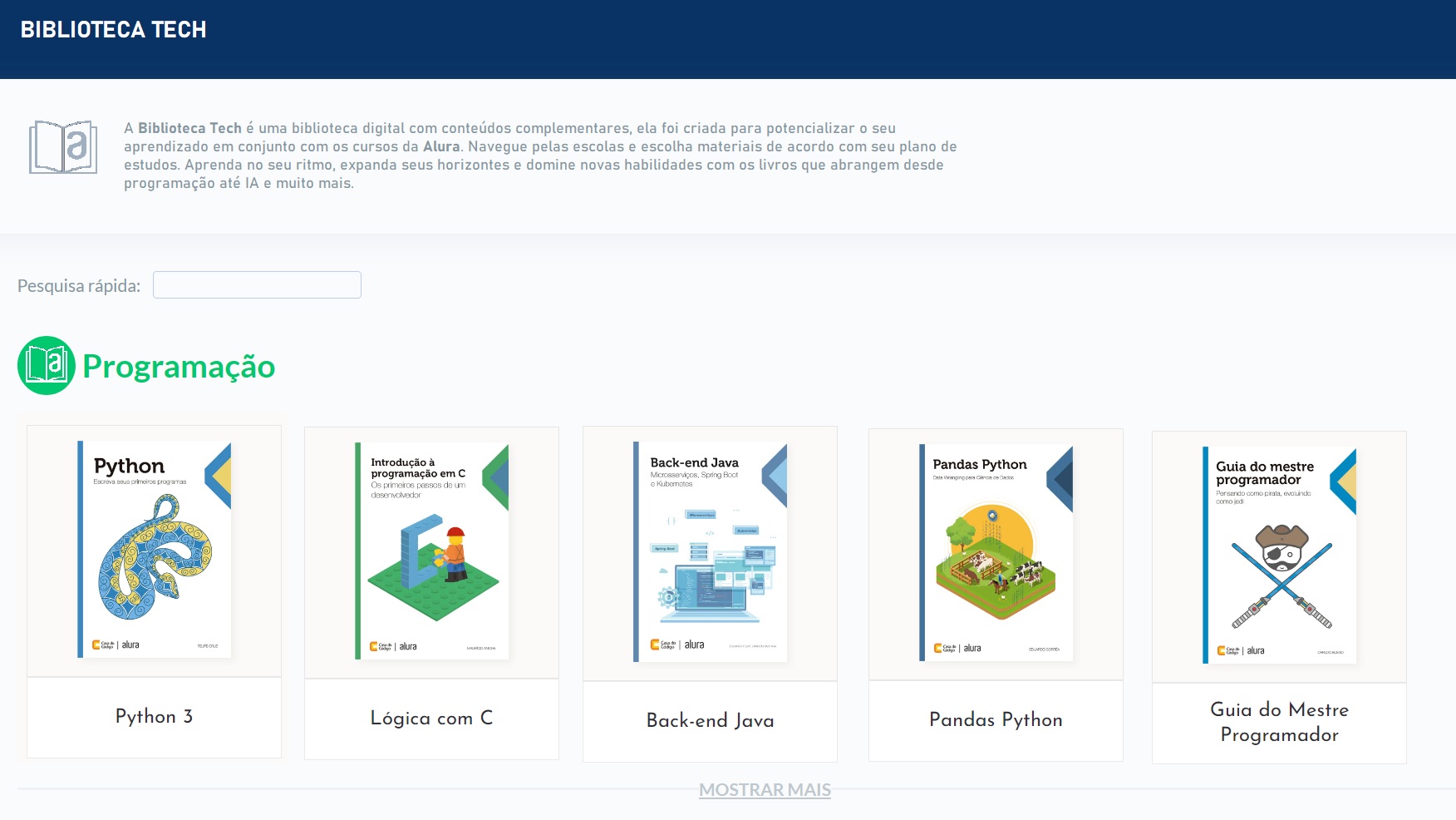Biblioteca Tech · Issue #852 · caelum/alura-funcionalidades · GitHub