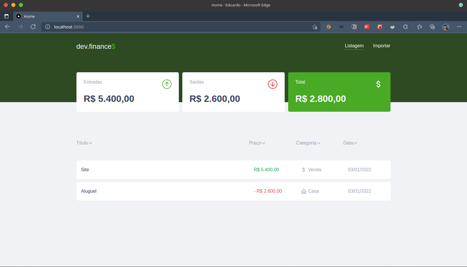 GitHub - eduardor2m/dev-finances