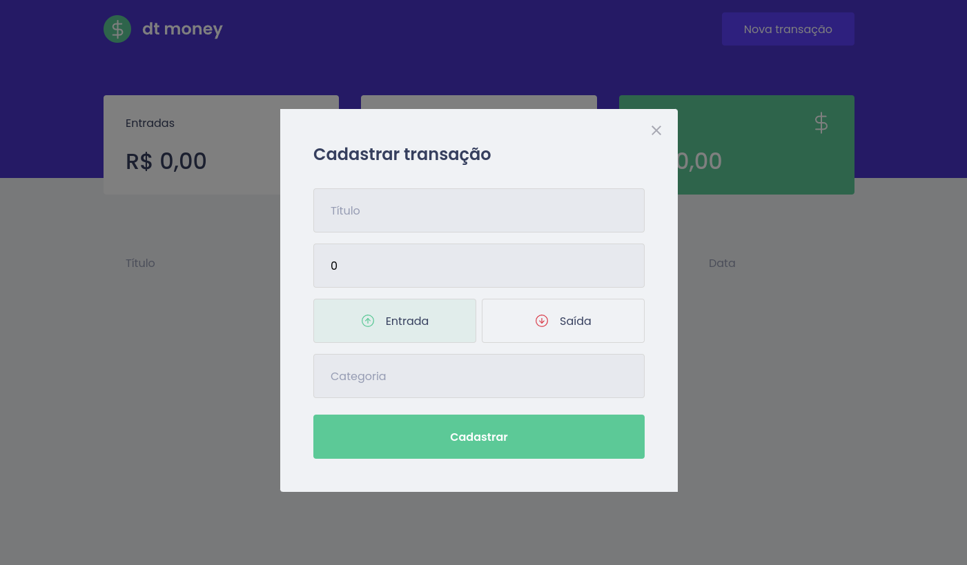GitHub - HulkFront/dtmoney: :::..Cash Flow..:::