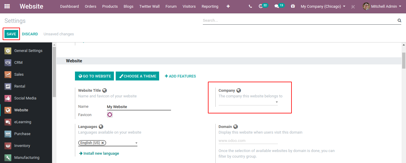Singleton Error in Website settings, without company · Issue #47967 · odoo/odoo · GitHub