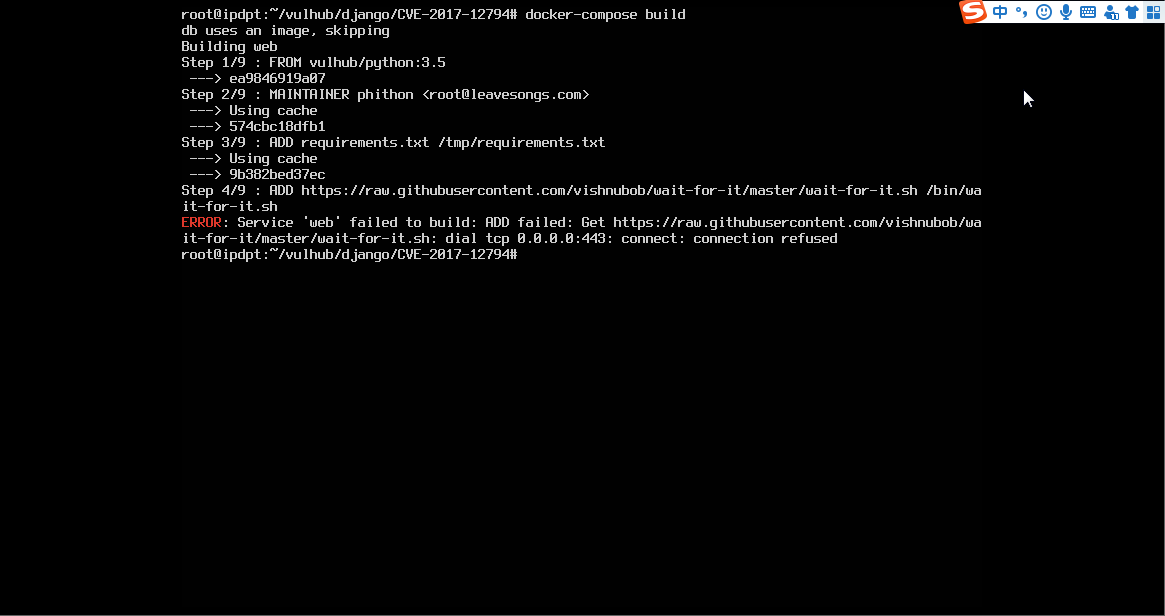 docker-compose build django-CVE-2017-12794时出现错误 · Issue #212 · vulhub/vulhub · GitHub