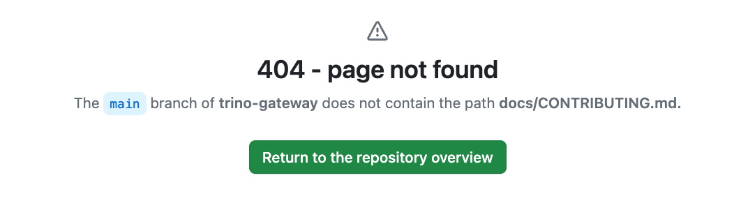 Contributingmd Is Missing · Issue 34 · Trinodbtrino Gateway · Github