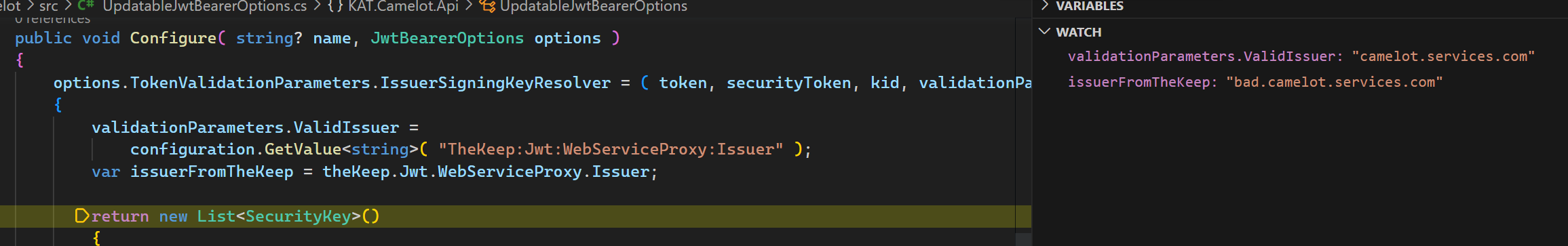 Update JwtBearerOptions via DI after configuration when secret or issuer changes · Issue #49586 ...