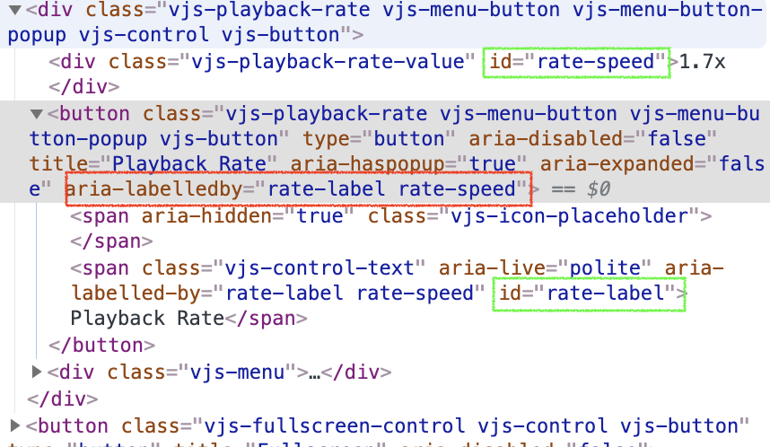 Screen Readers do not announce new playback rate after switching to new ...