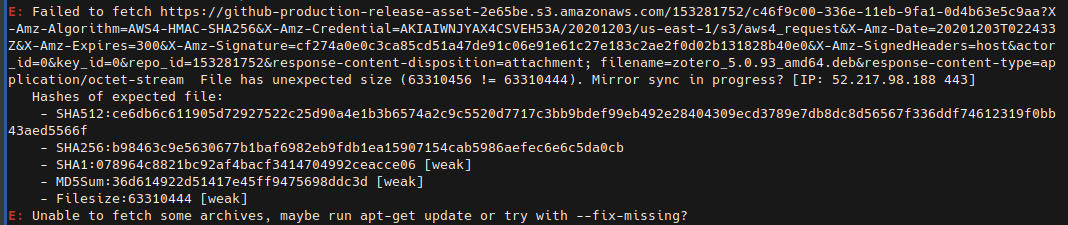 Failed Checksum · Issue #37 · retorquere/zotero-deb · GitHub