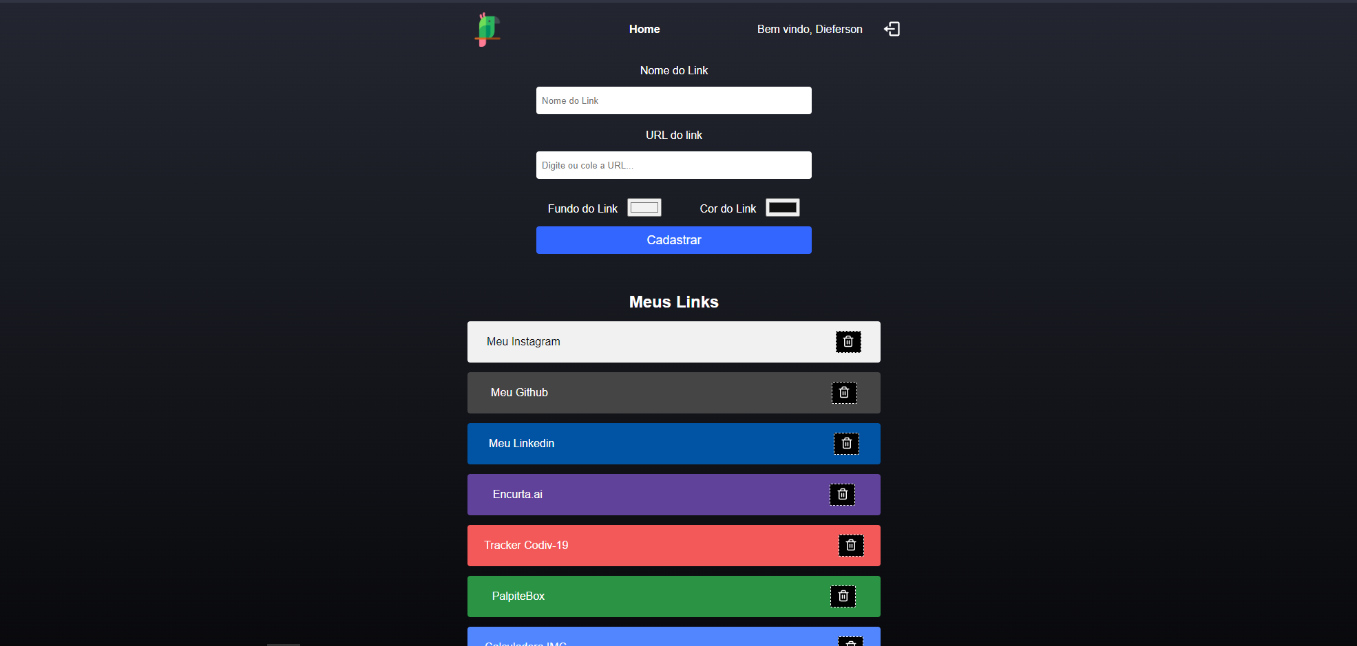 GitHub - frontendDieferson/sigmalinks: Projeto desenvolvido durante a semana Reactjs do Sujeito ...