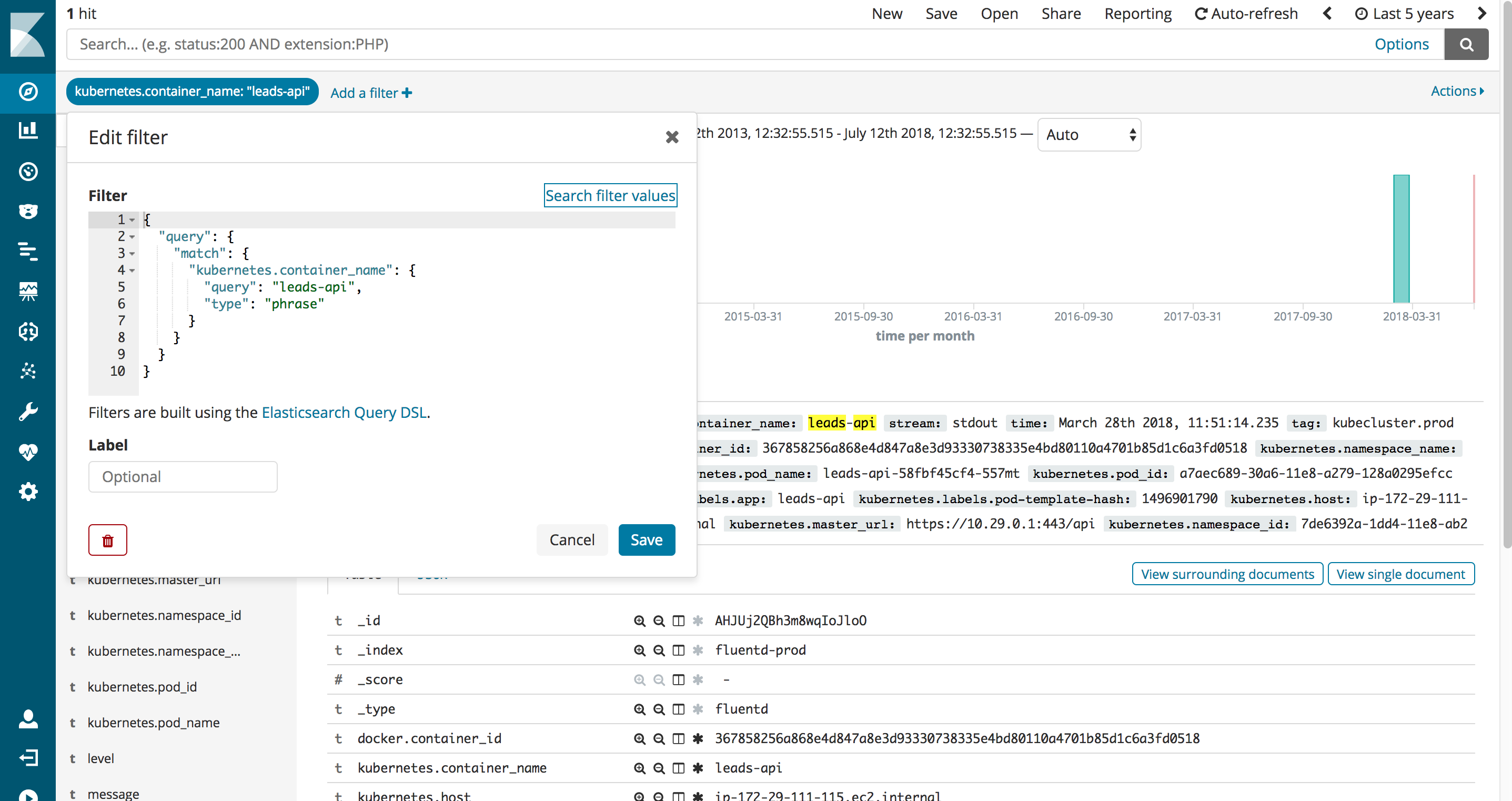 Results Available In Dev Tools But Not In Discover · Issue 20516 · Elastickibana · Github