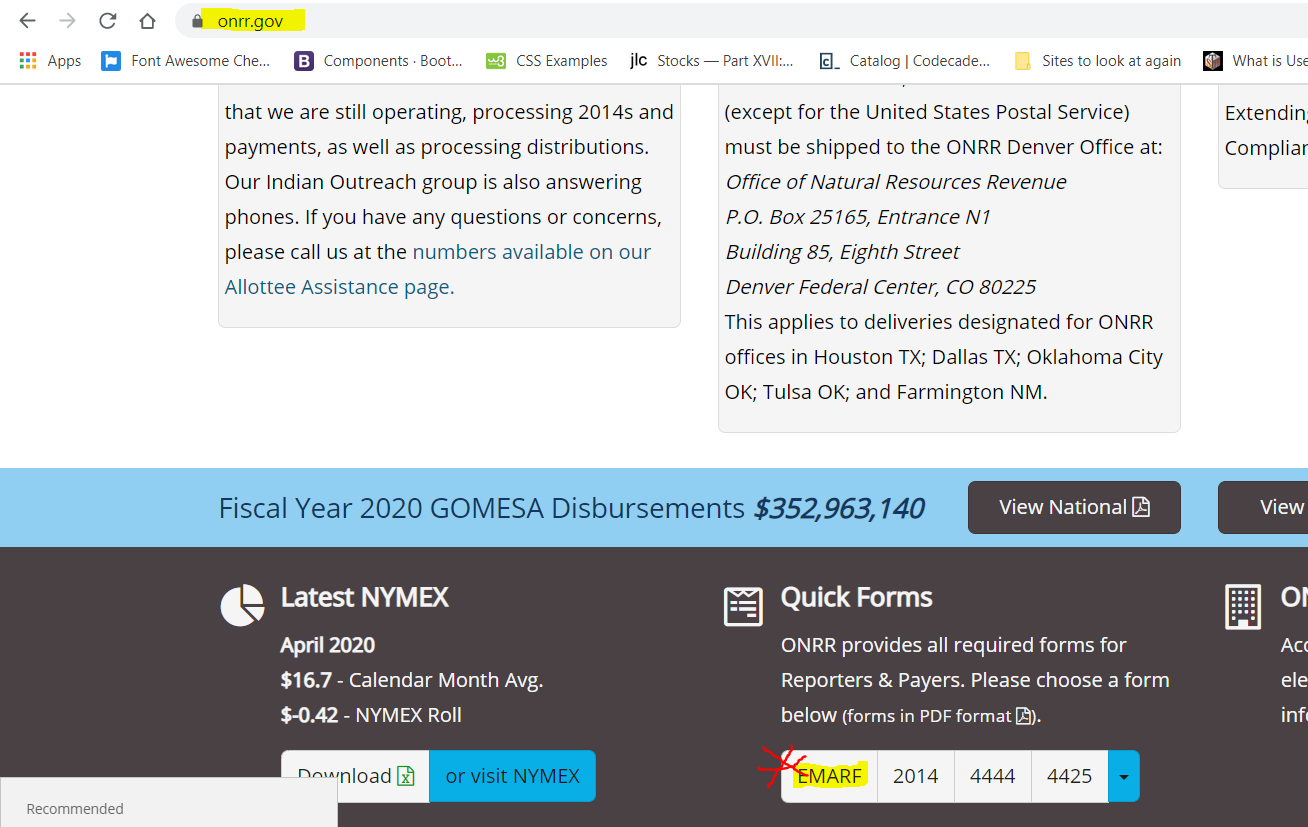 Update EMARF Links under quick forms on homepage · Issue #172 · DOI-ONRR/onrr.gov-site · GitHub