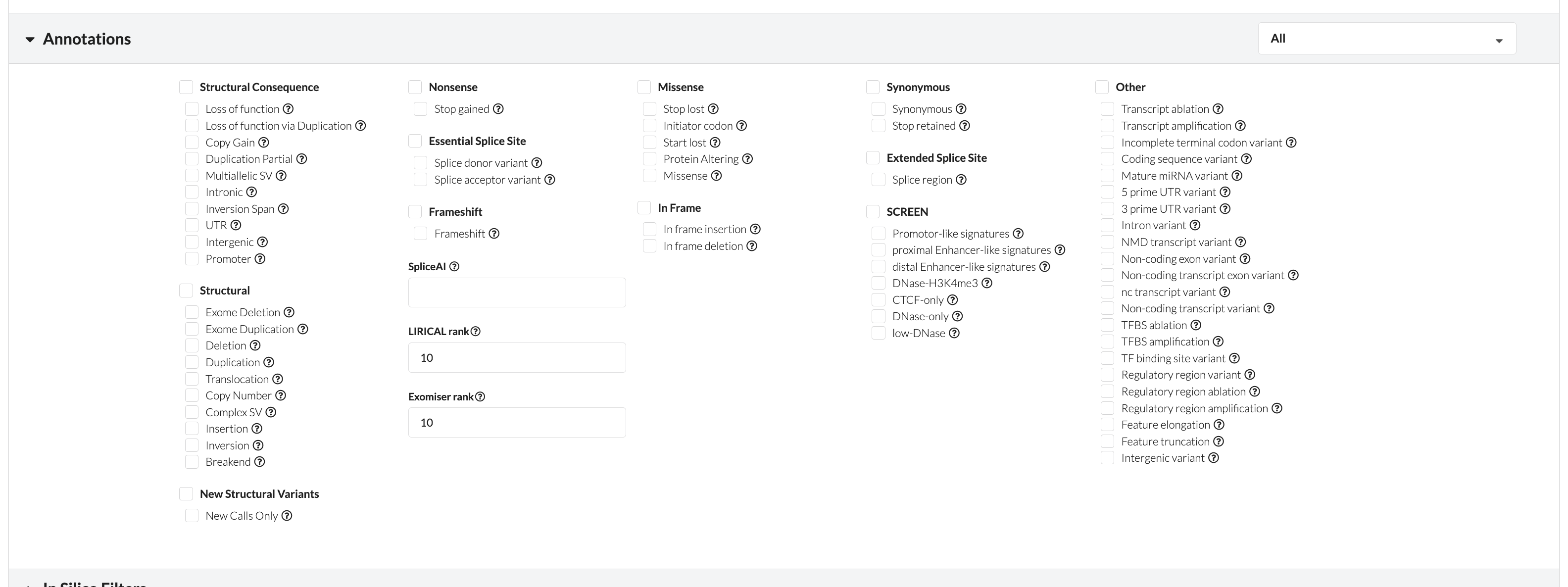 Filter variant results by LIRICAL or Exomiser rank · Issue #3073 · broadinstitute/seqr · GitHub