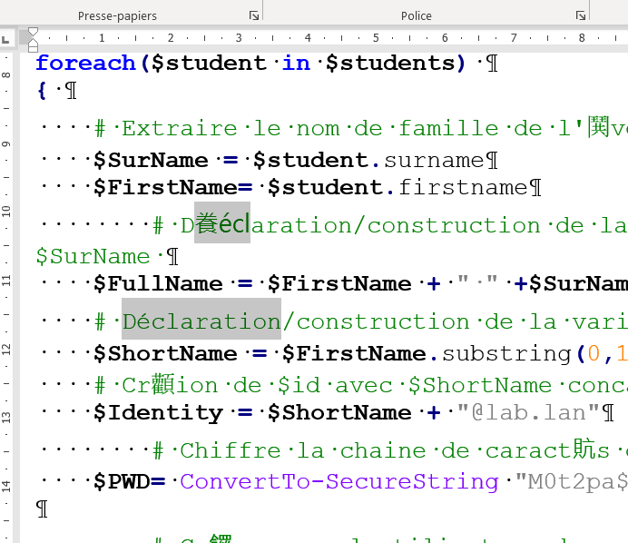 Powershell highligted code won't properly "Copy Text with Syntax Highlighted" to MS Word · Issue ...