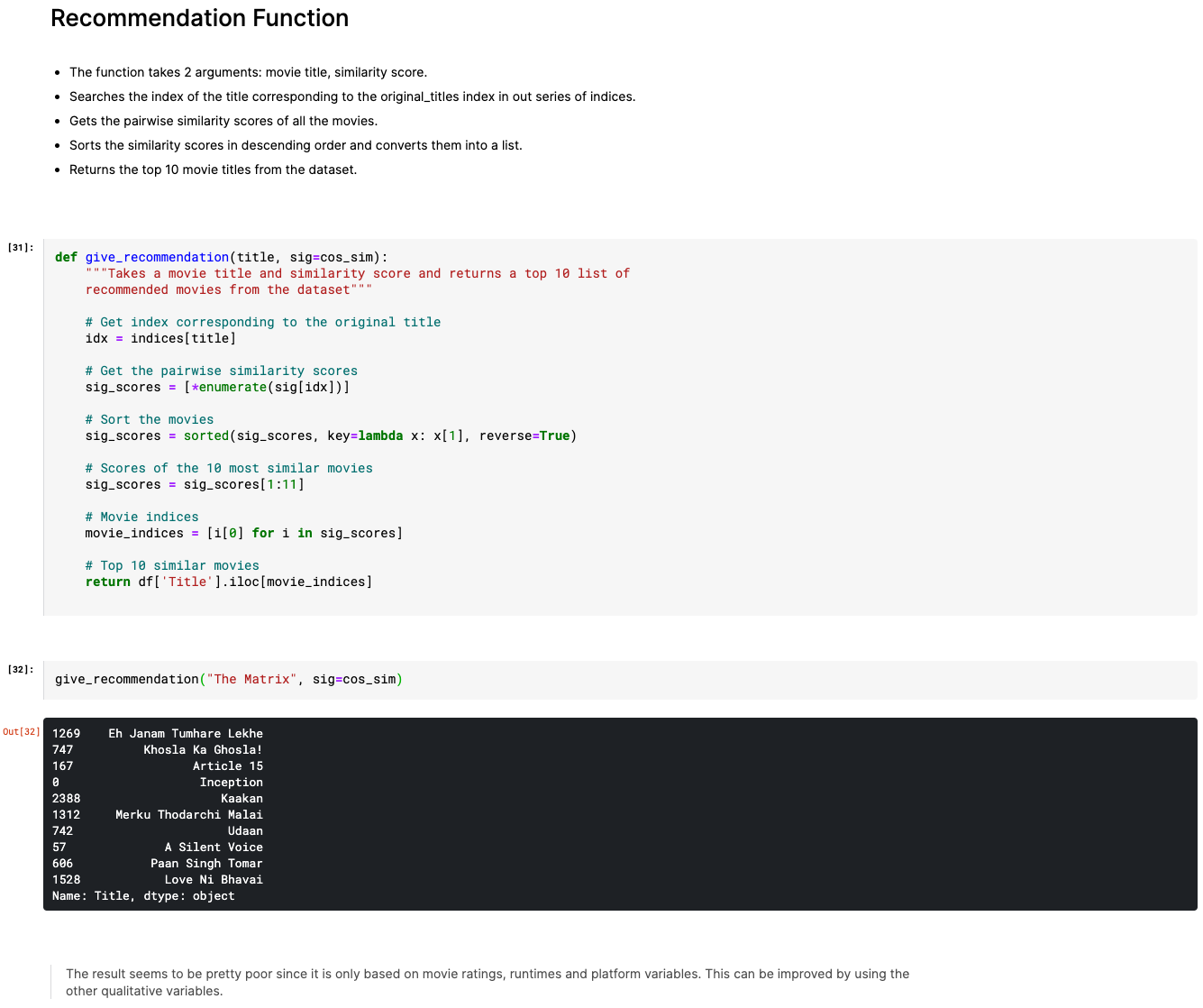 GitHub - asanmateu/movie-recommender: An NLP recommendations system with Python3 and Scikit ...