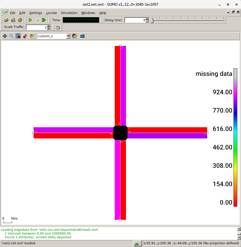 Colour legend in sumo-gui edge data view suggests "no data" as part of ...
