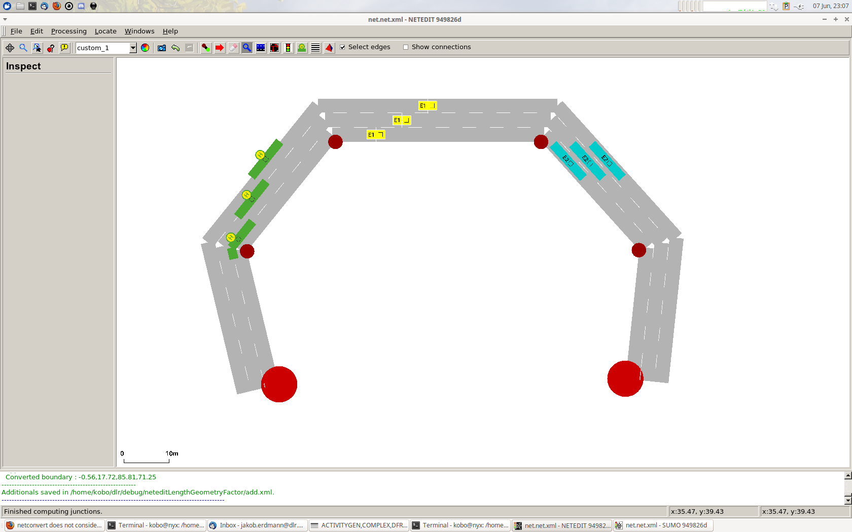 netedit does not consider length/geometry factor when rendering additional infrastructure ...