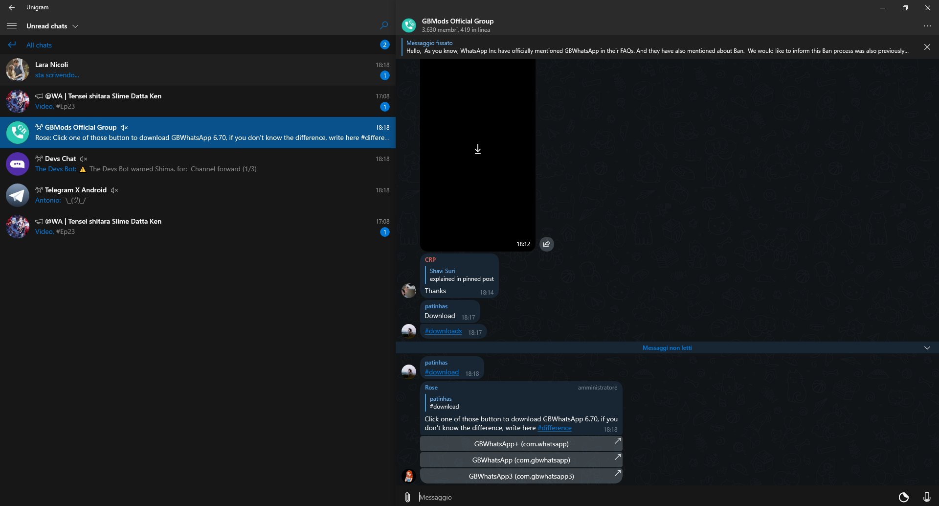 Unread chats: chat is in list twice · Issue #1013 · UnigramDev/Unigram · GitHub