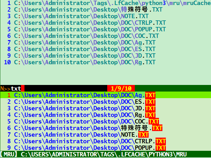 Leaderf mru在搜索的时候排序和相对路径显示问题 · Issue #923 · Yggdroot/LeaderF · GitHub