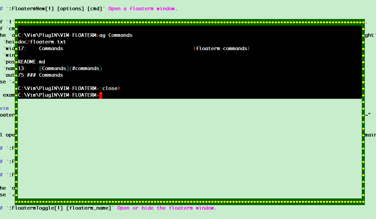 gVIM8.2输入模式下有高亮-切到正常模式就不高亮 · Issue #131 · voldikss/vim-floaterm · GitHub