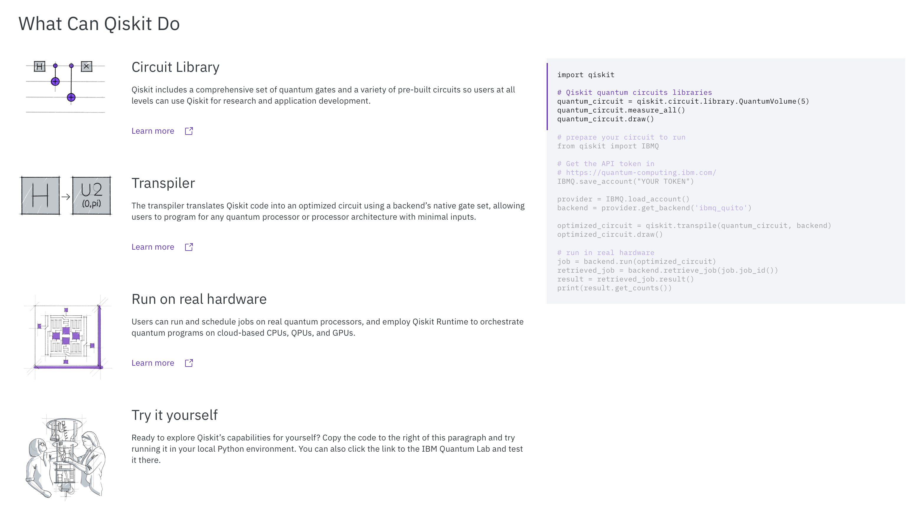 Consider adding code snippets on website · Issue #1356 · Qiskit/qiskit ...