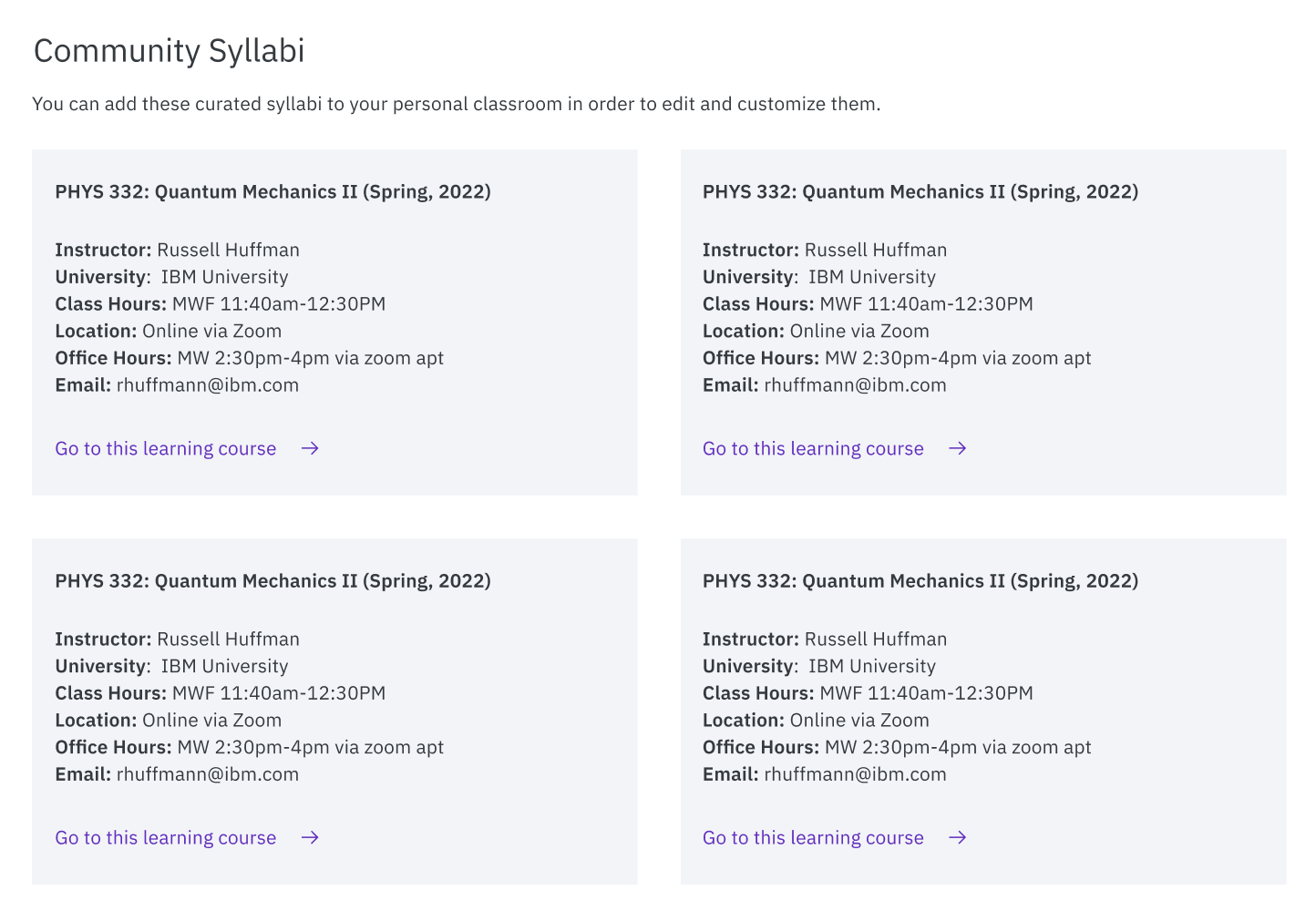 Add static list of curated syllabi to the Classroom view · Issue #1626 · Qiskit/platypus · GitHub
