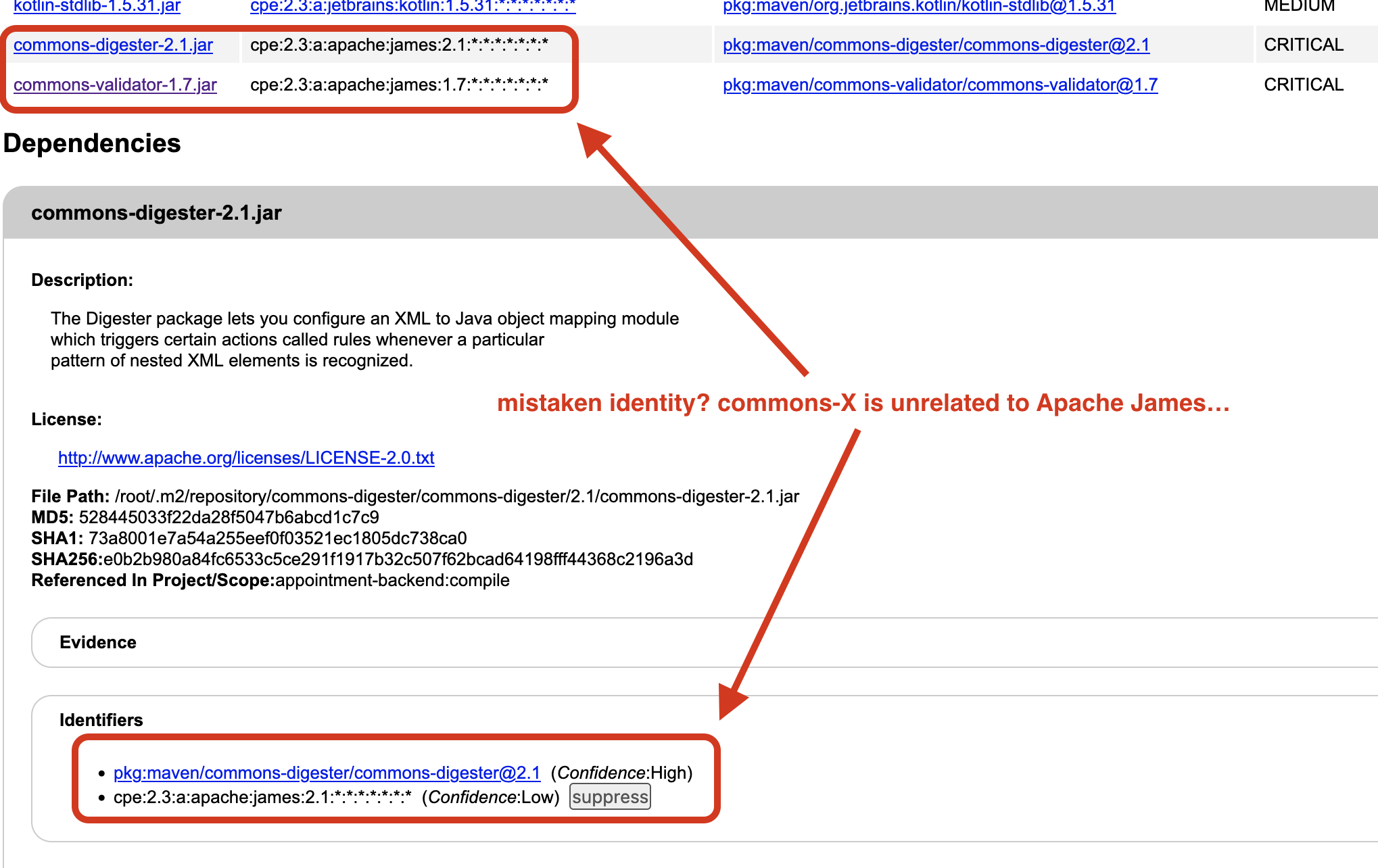 Identifiers: help understanding the (HTML) report · Issue #4309 · jeremylong/DependencyCheck ...