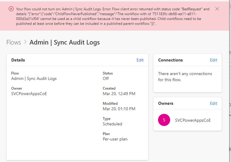 [BUG]: Admin Sync Audit Log enablement issue · Issue #184 · microsoft/powerapps-tools · GitHub