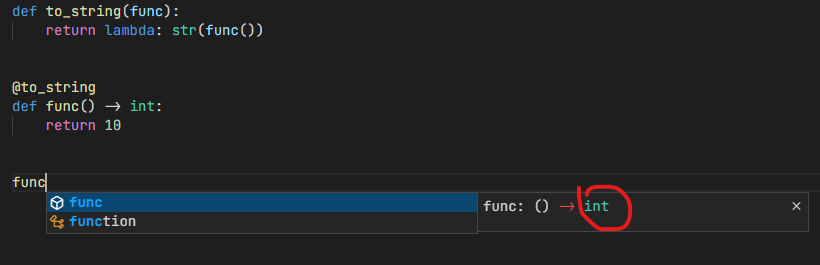 Type detection completely ignores decorator · Issue #1532 · microsoft ...