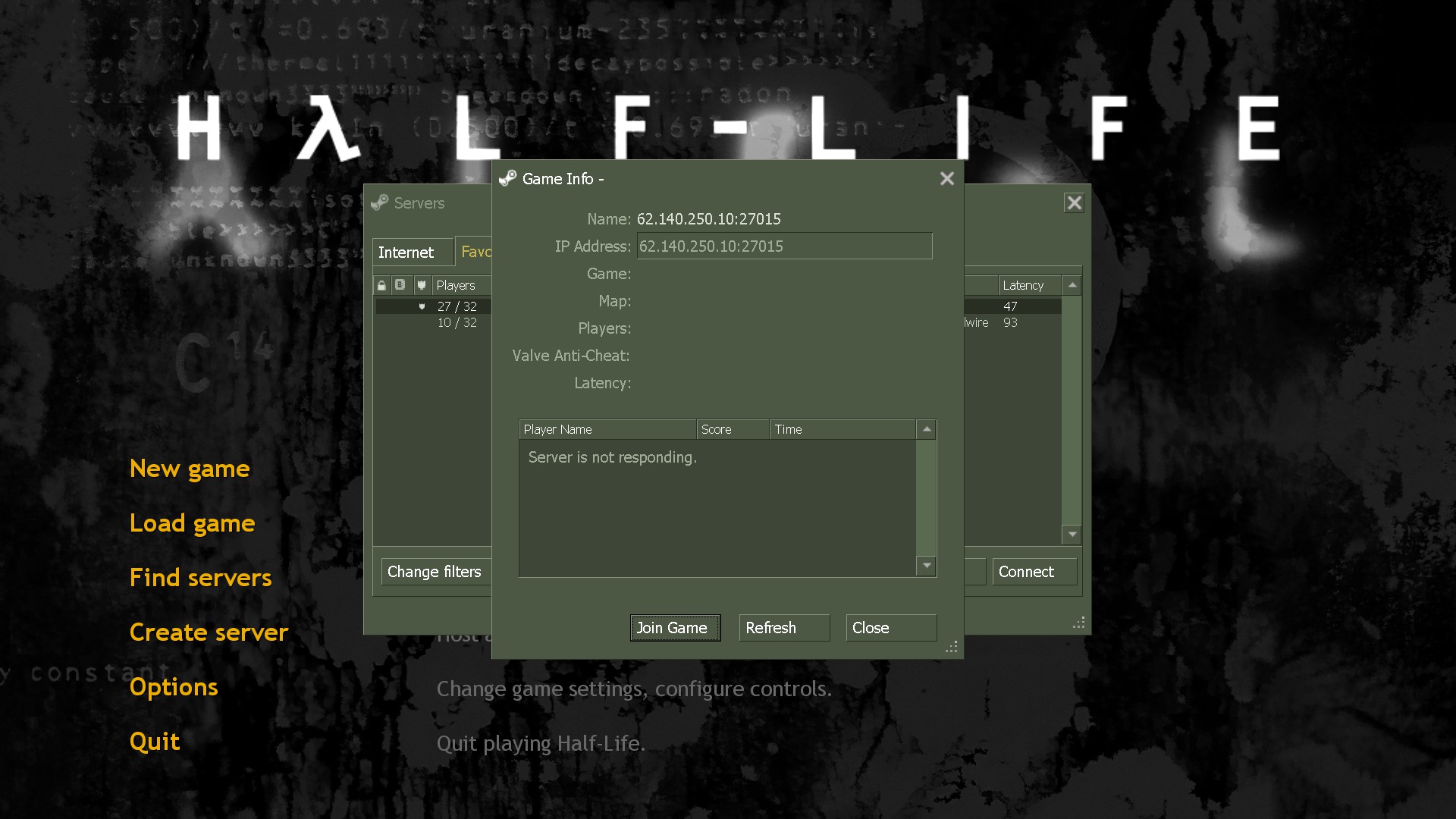 [HL25] After playing in single-player mode, it doesn't connect to multiplayer game servers ...