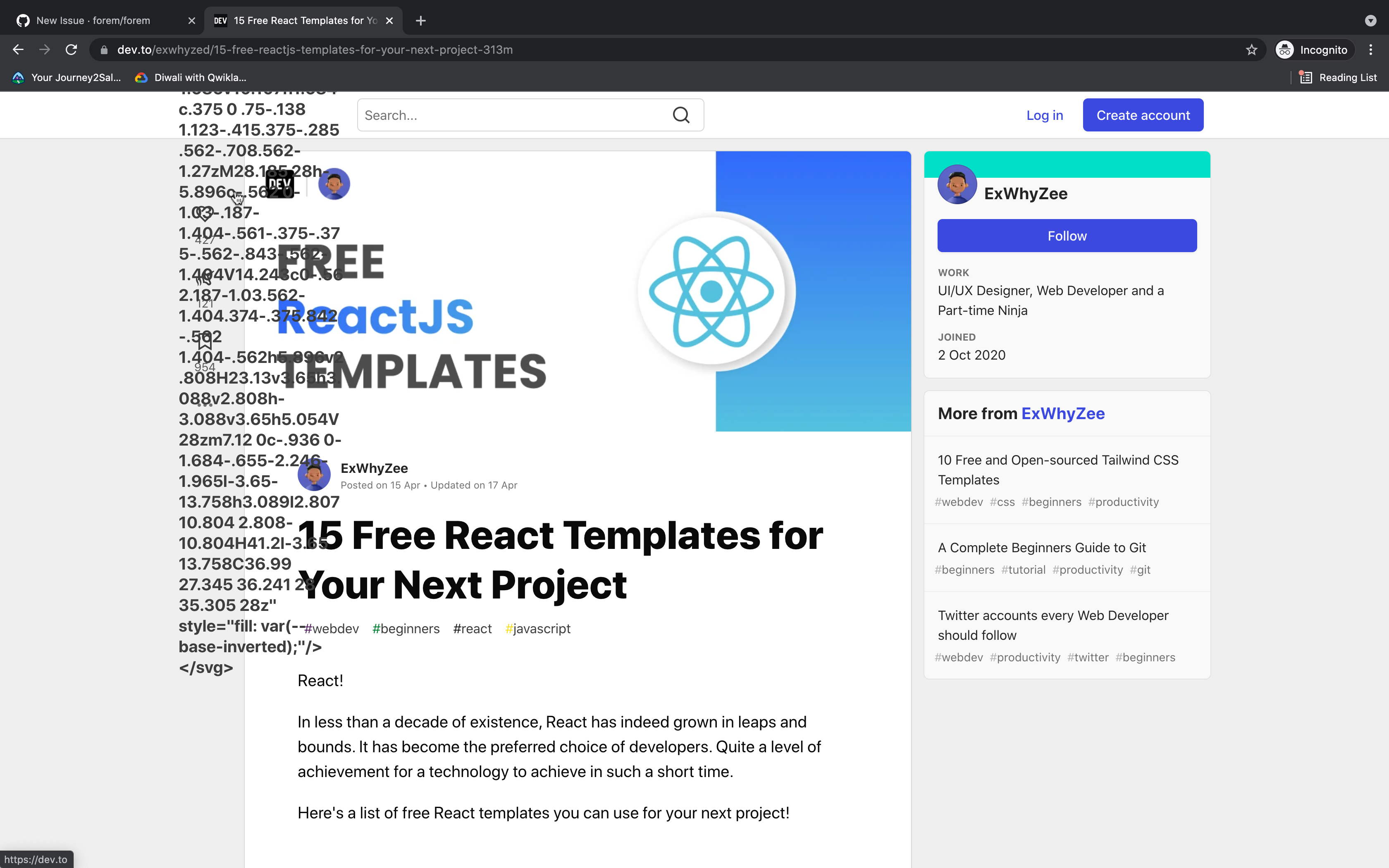 UI BUG · Issue #15668 · forem/forem · GitHub